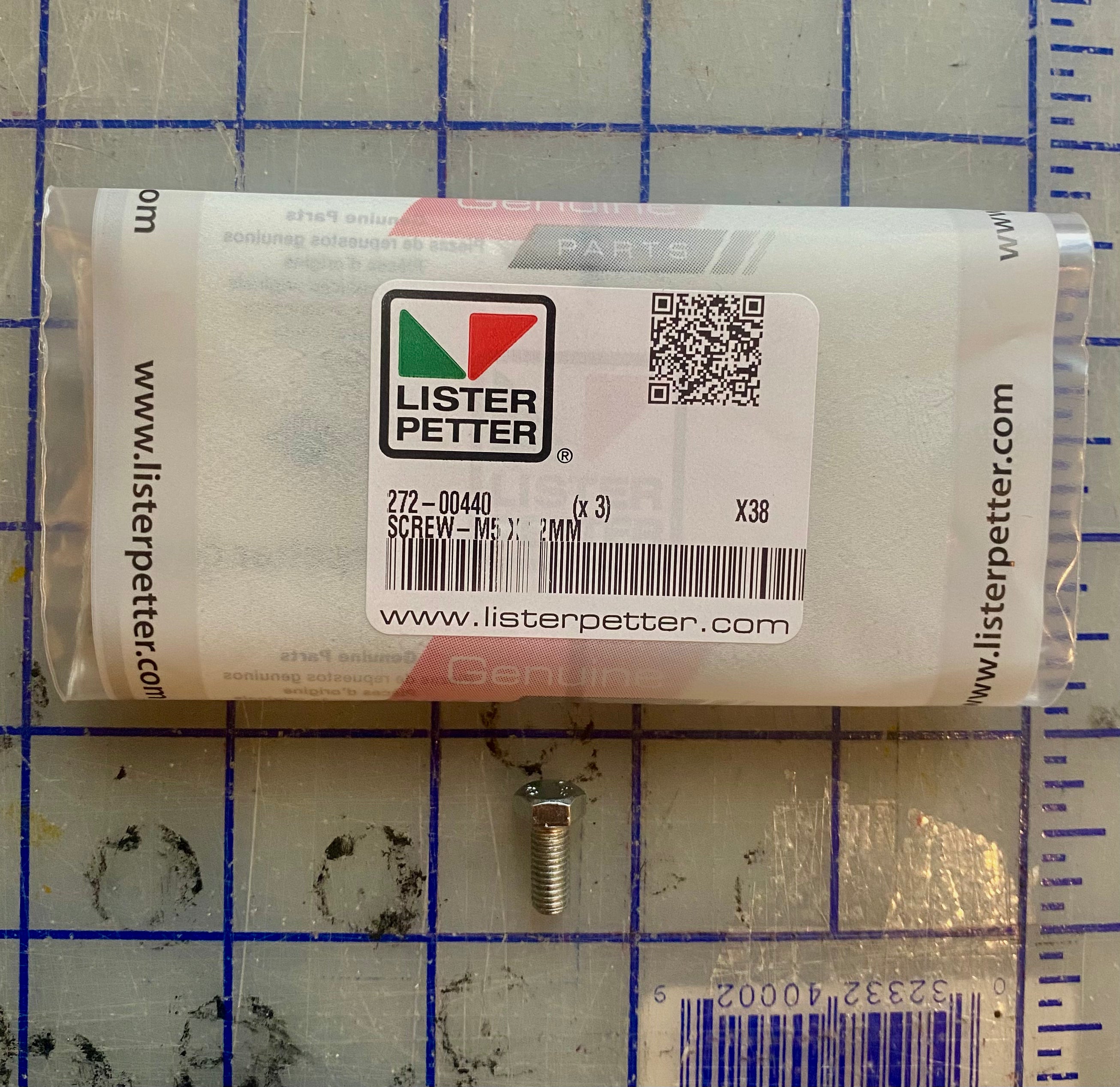 272-00440 Screw, Part number 20 on the drawing, Used on the Lister Pet